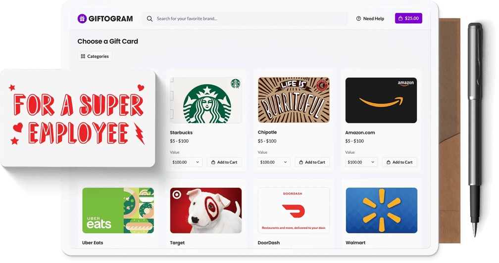 Employee Appreciation Gift Cards - Giftogram